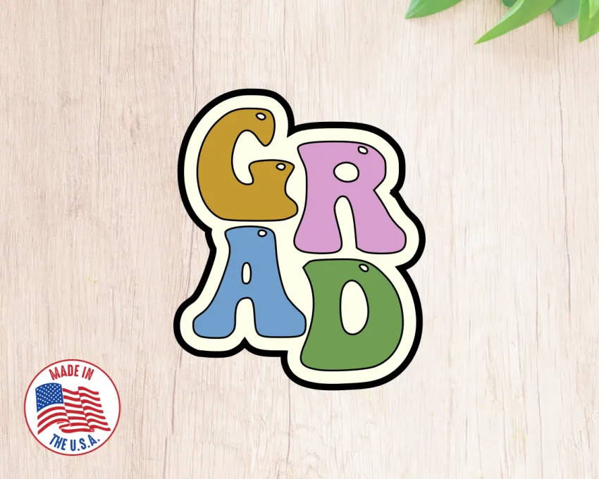 Funky Retro GRAD Cookie Cutter - School/Grad Cookie Cutter for Unique ...