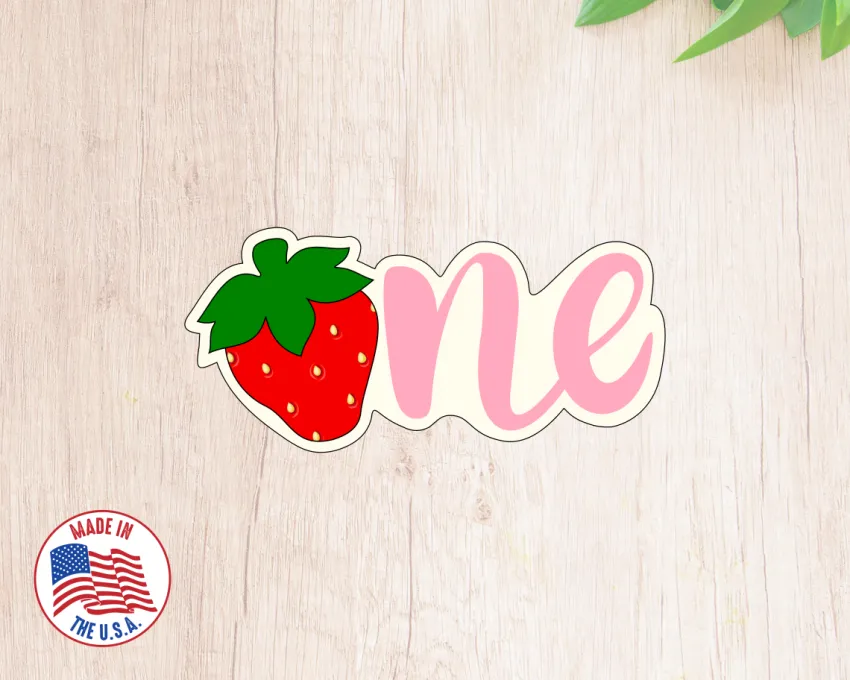 Strawberry Number One Cookie Cutter - Fruit and Berry Sweet One Birthday | TreeLittleTree